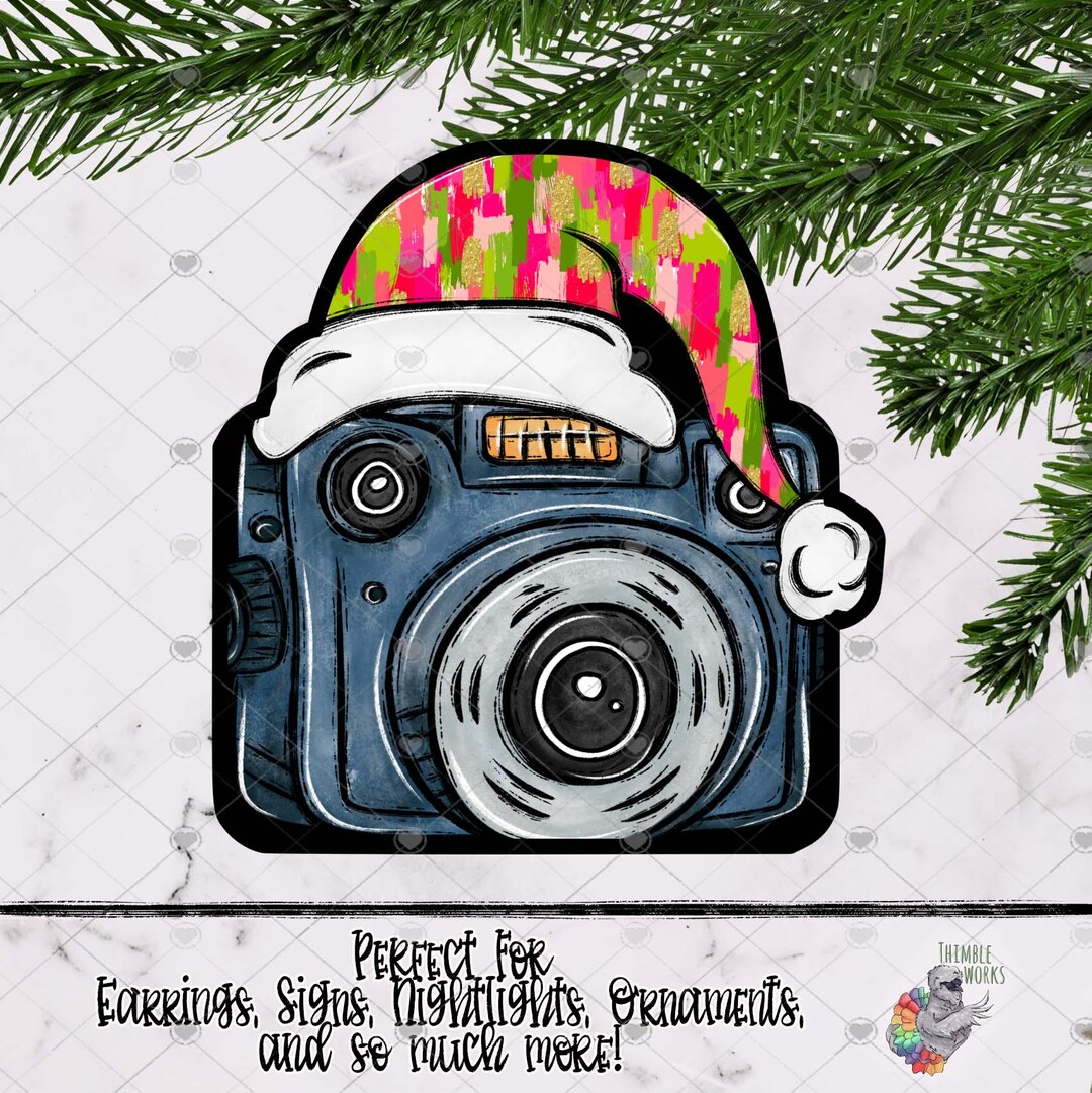 Bright Camera Design, Santa Design, Christmas Camera Ornament, Camera ...