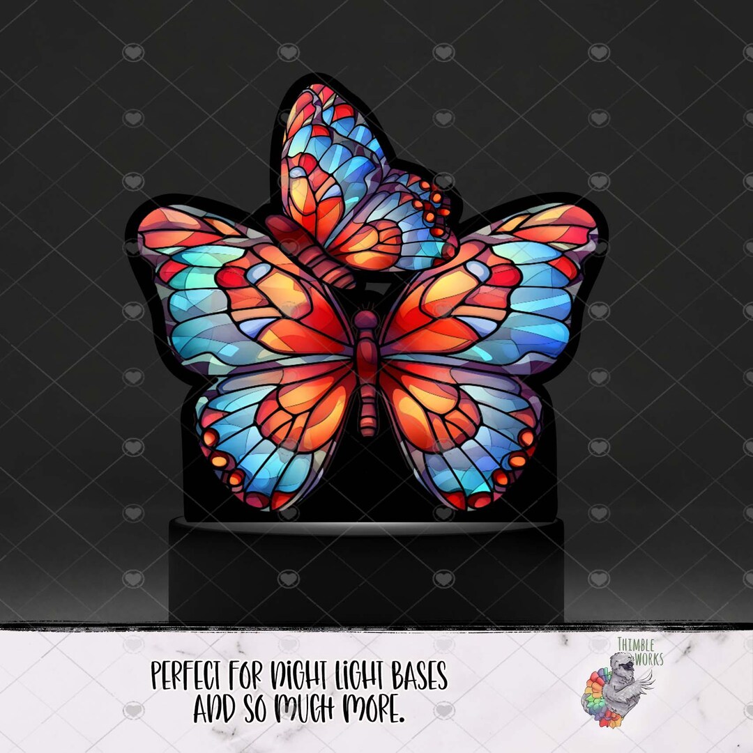 Stained Glass Butterfly Design, Garden Design, Butterfly Night Light ...