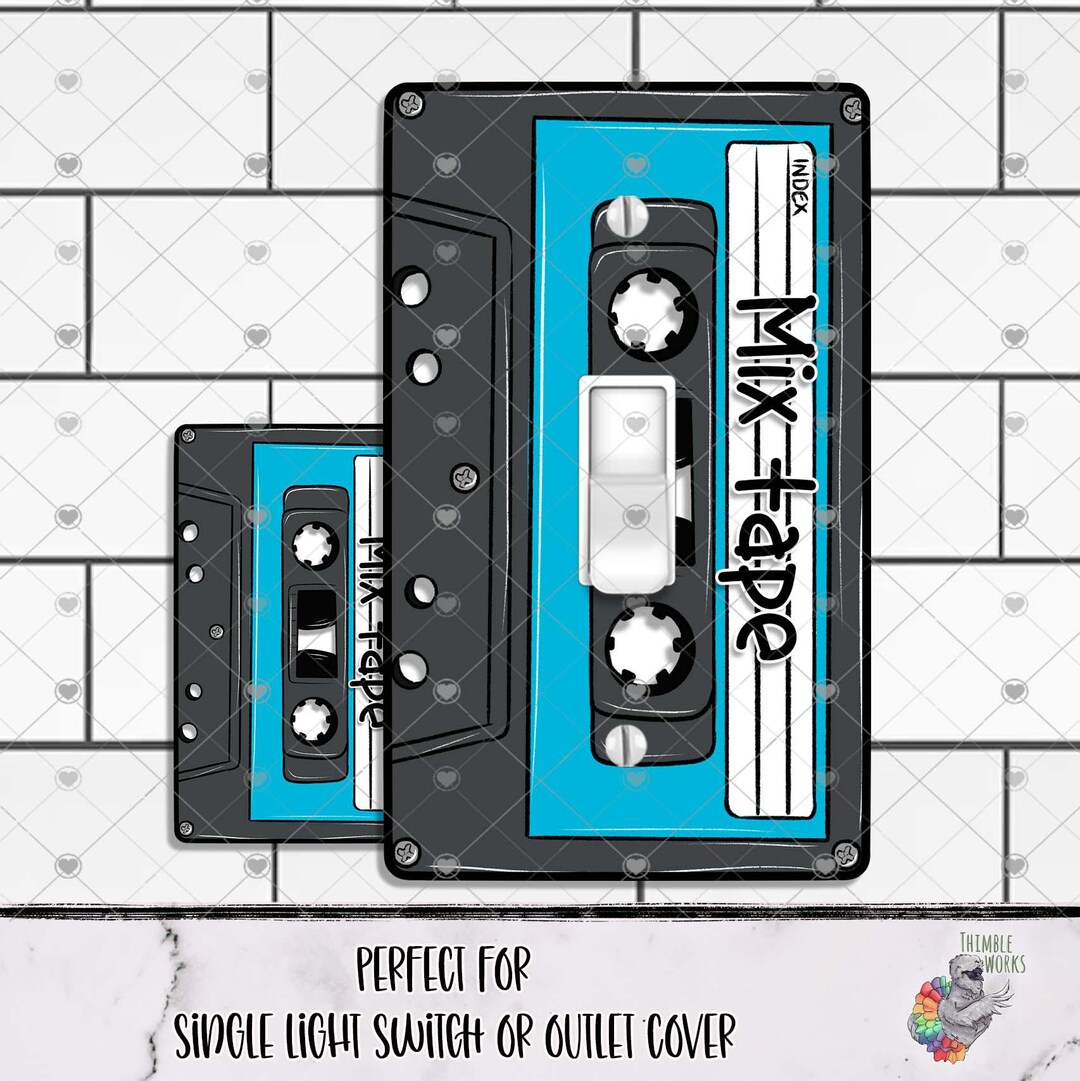 Cassette Tape Outlet Cover Sublimation Design, Retro Light Switch Cover ...
