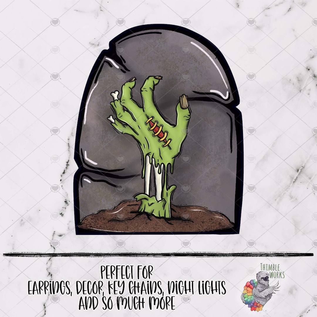 Zombie Gravestone Earring Design, Headstone Design, Halloween Door ...