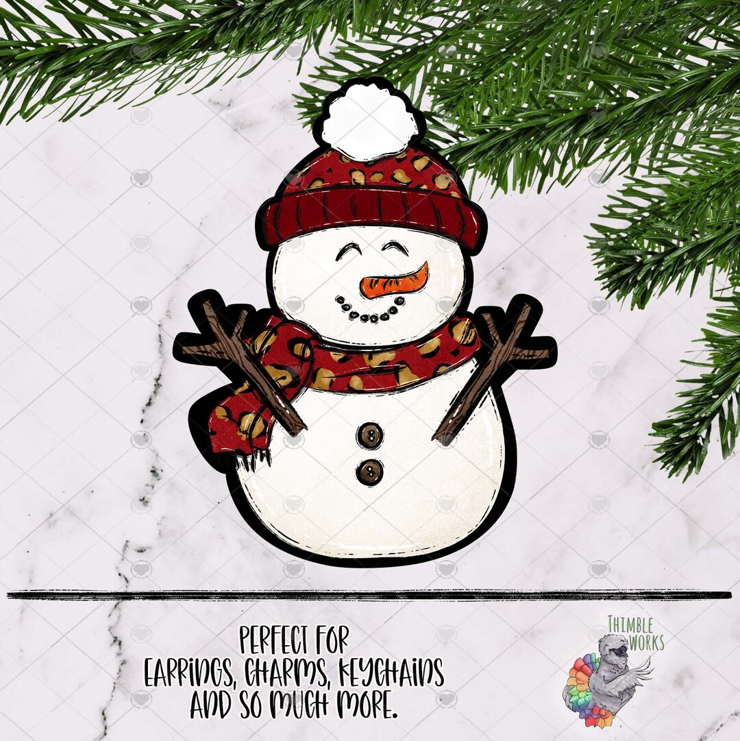 Snowman Sublimation Design, Red Snowman Design, Christmas Ornament ...
