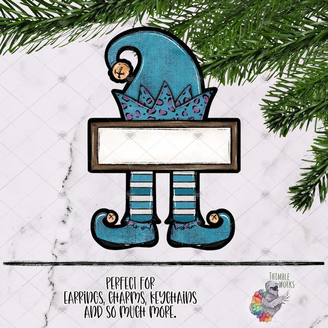 Elf Sign Sublimation Design, Blue Elf Design, Christmas Ornament ...