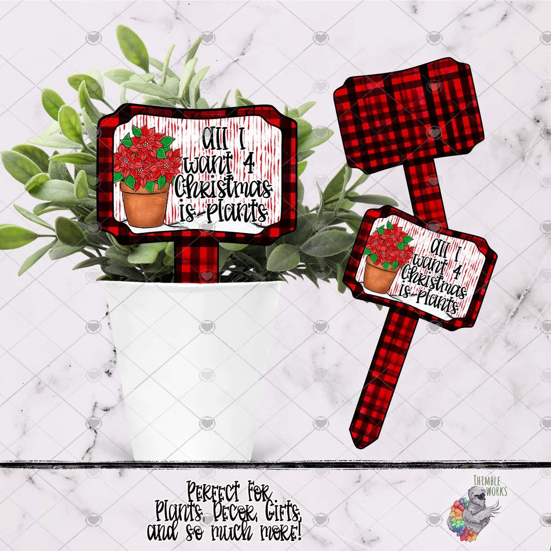 Garden Stake Sublimation Design, Christmas Sign, Plants for Christmas ...