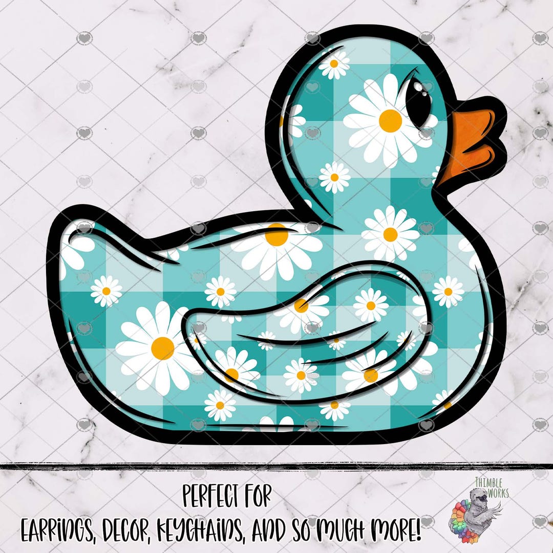 Daisy Plaid Rubber Duck Design, Rubber Duck Earring, You've Been Ducked ...