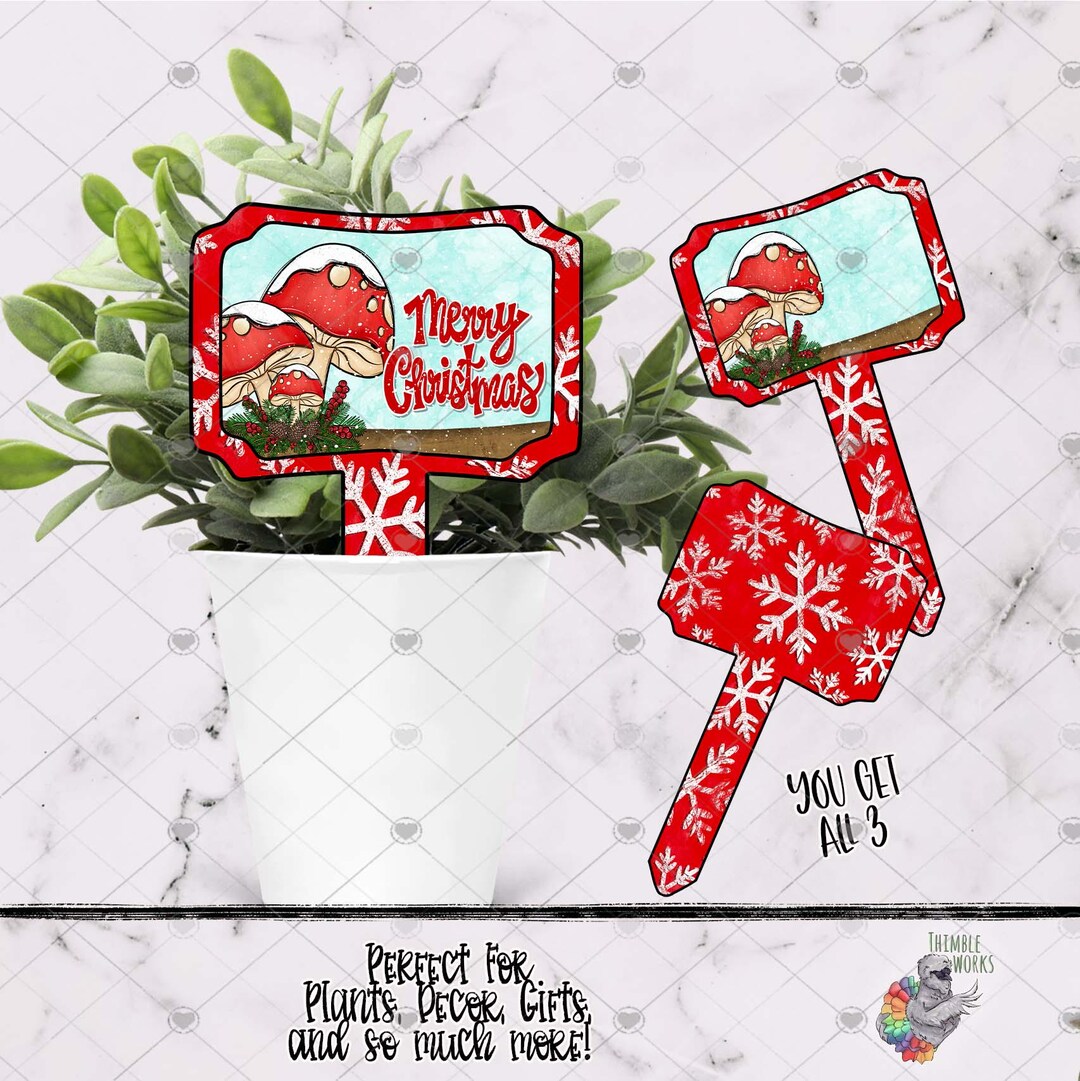 Mushroom Garden Stake Sublimation Design, Christmas Sign, Plants for ...