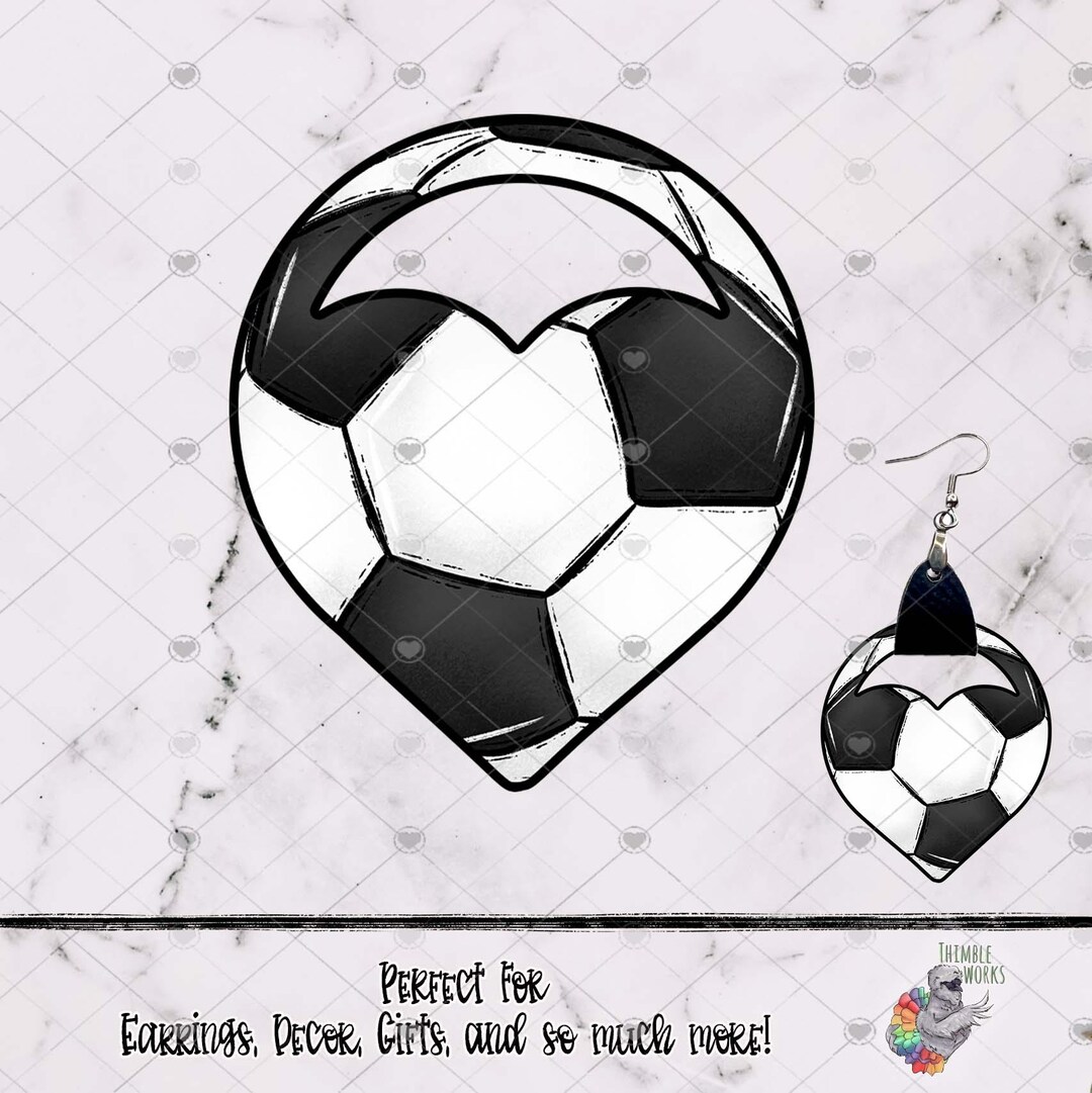 Soccer Ball Earring Sublimation Design, Valentine Heart Earring ...