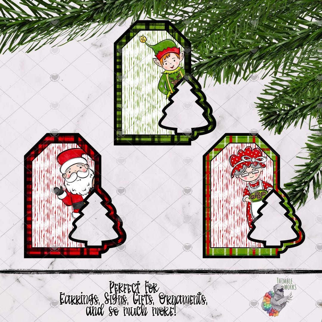 Santa Claus Christmas Tag Design, Christmas Gift Label Design, Winter ...