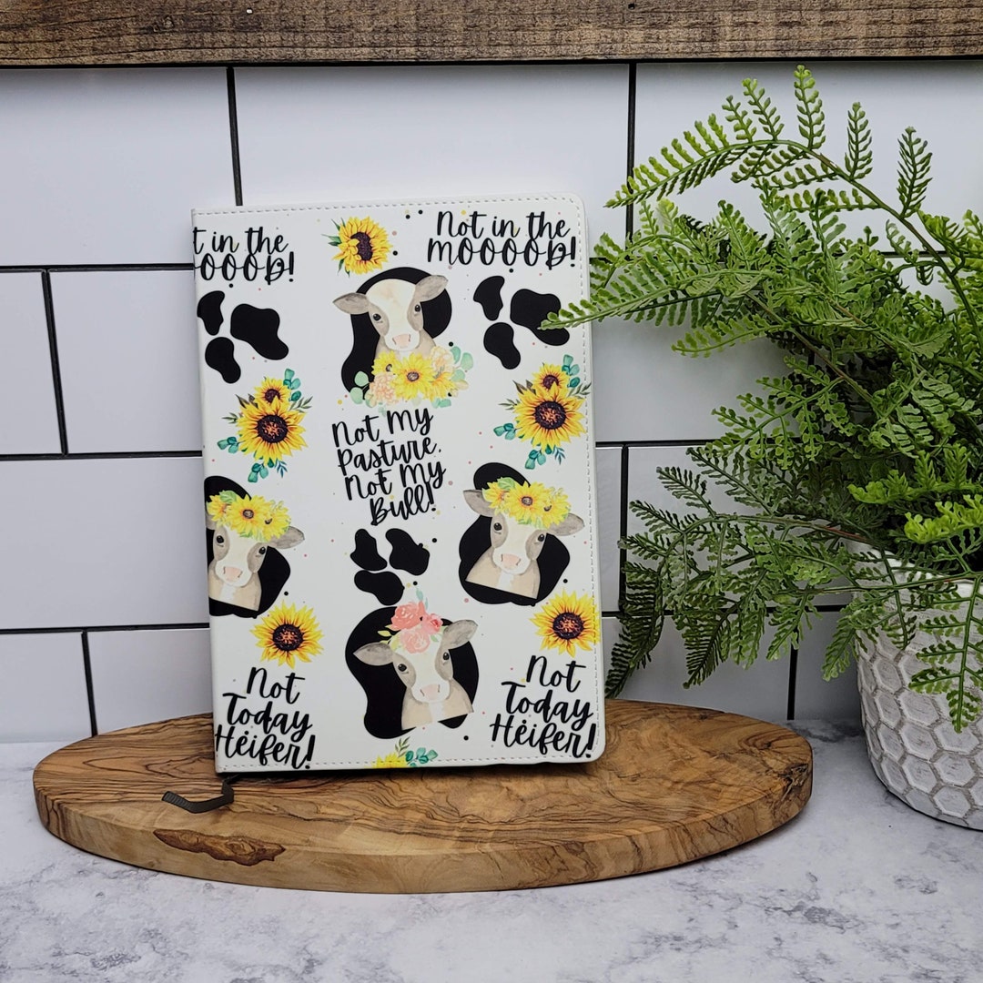 Personalized Cow Print Notebook Leather Journal Farm Notebook Cow ...