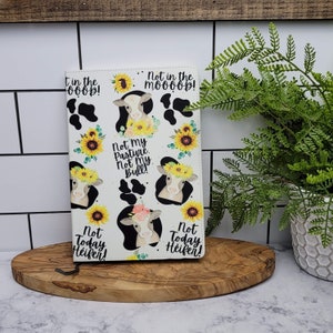 Personalized Cow Print Notebook Leather Journal Farm Notebook Cow ...