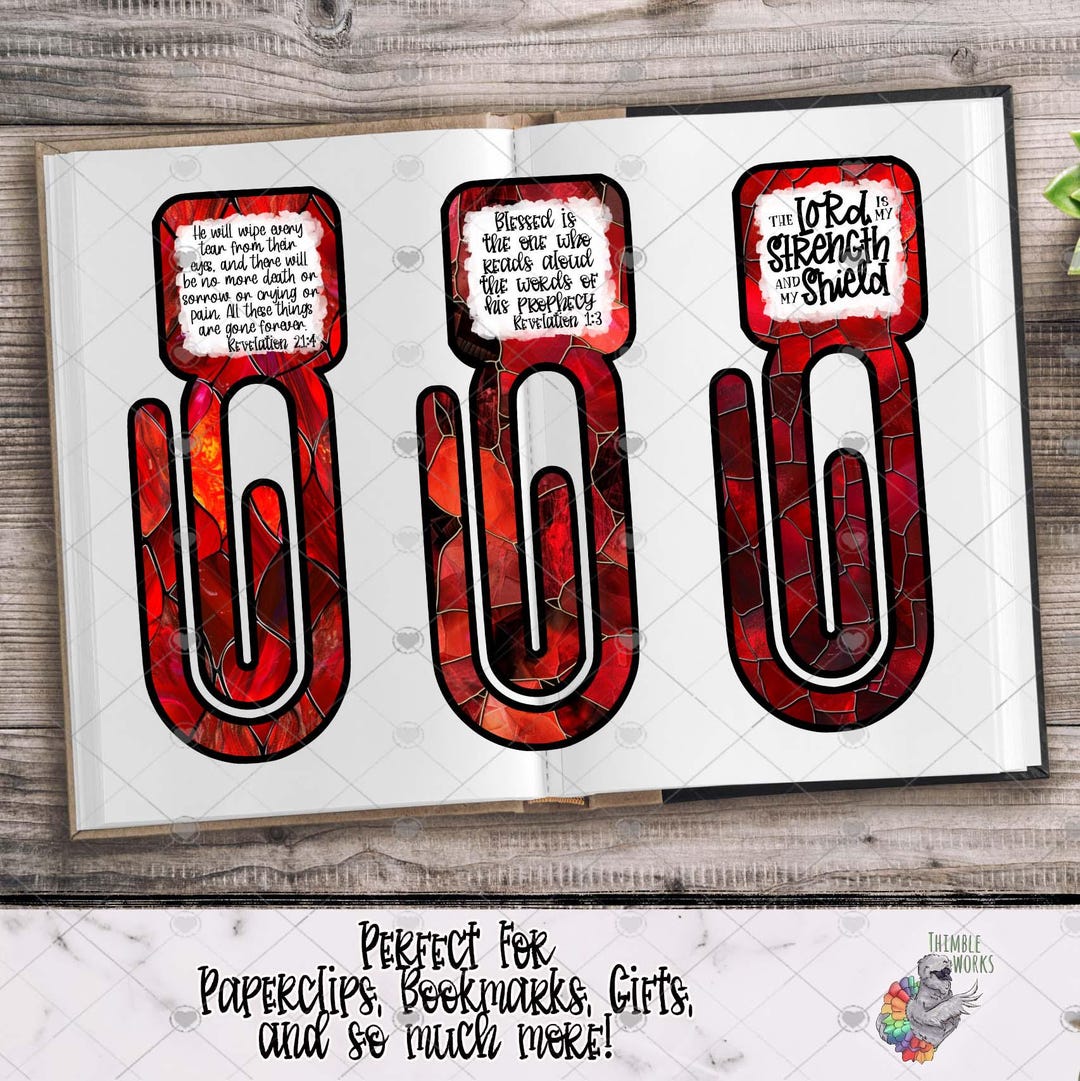 Paperclip Bookmark Design, Bookmark Sublimation Design, Revelations ...