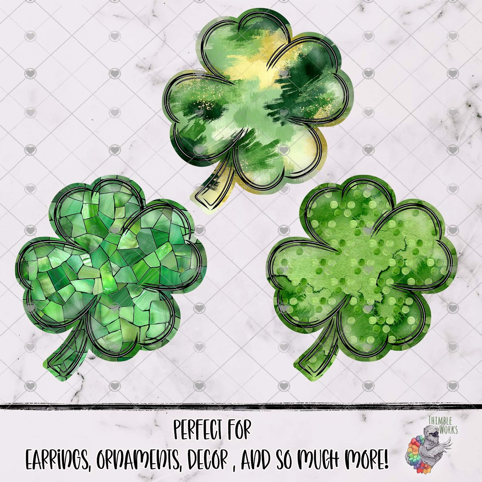 St. Patrick's Day Shamrock Sublimation Design Bundle (PNG): Earring ...