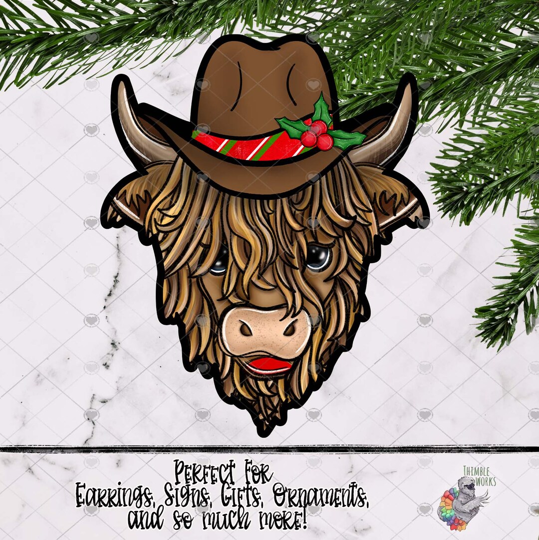 Cowboy Highland Cow Sublimation Design, Highland Cow Design, Farm ...