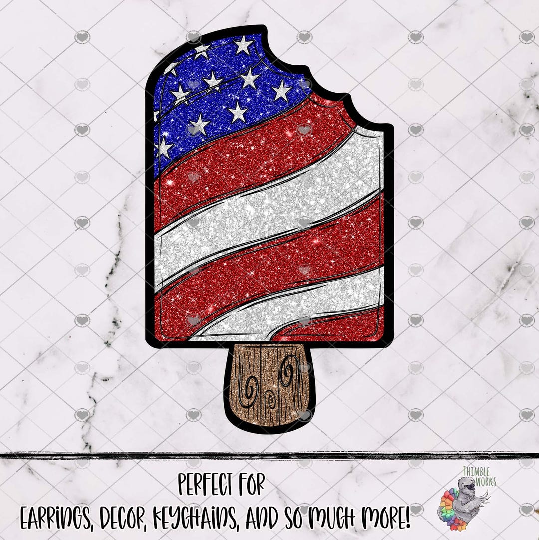 Patriotic Stripe Popsicle Sublimation Design, Summer Day Design ...