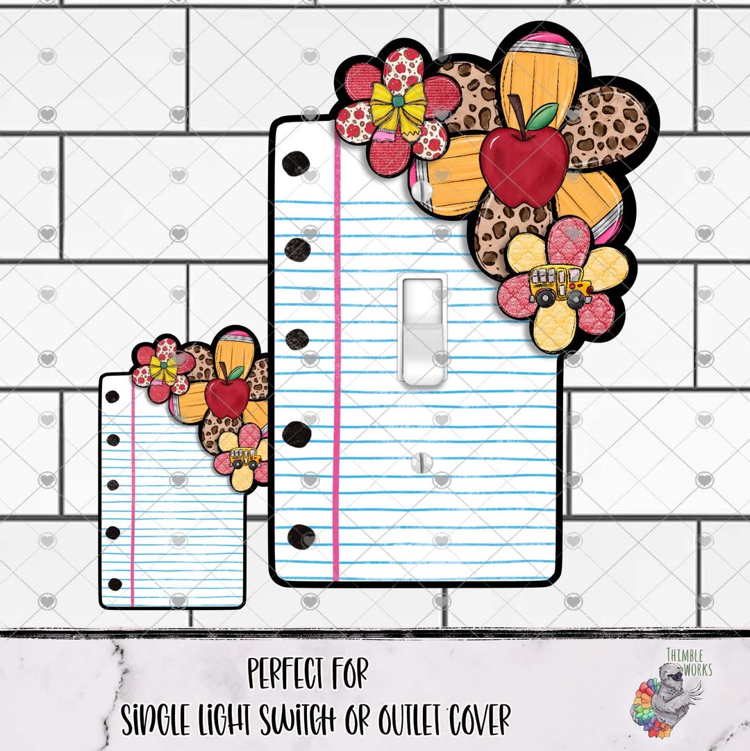 Teacher Chubby Flower Outlet Cover Sublimation Design, Classroom Light ...