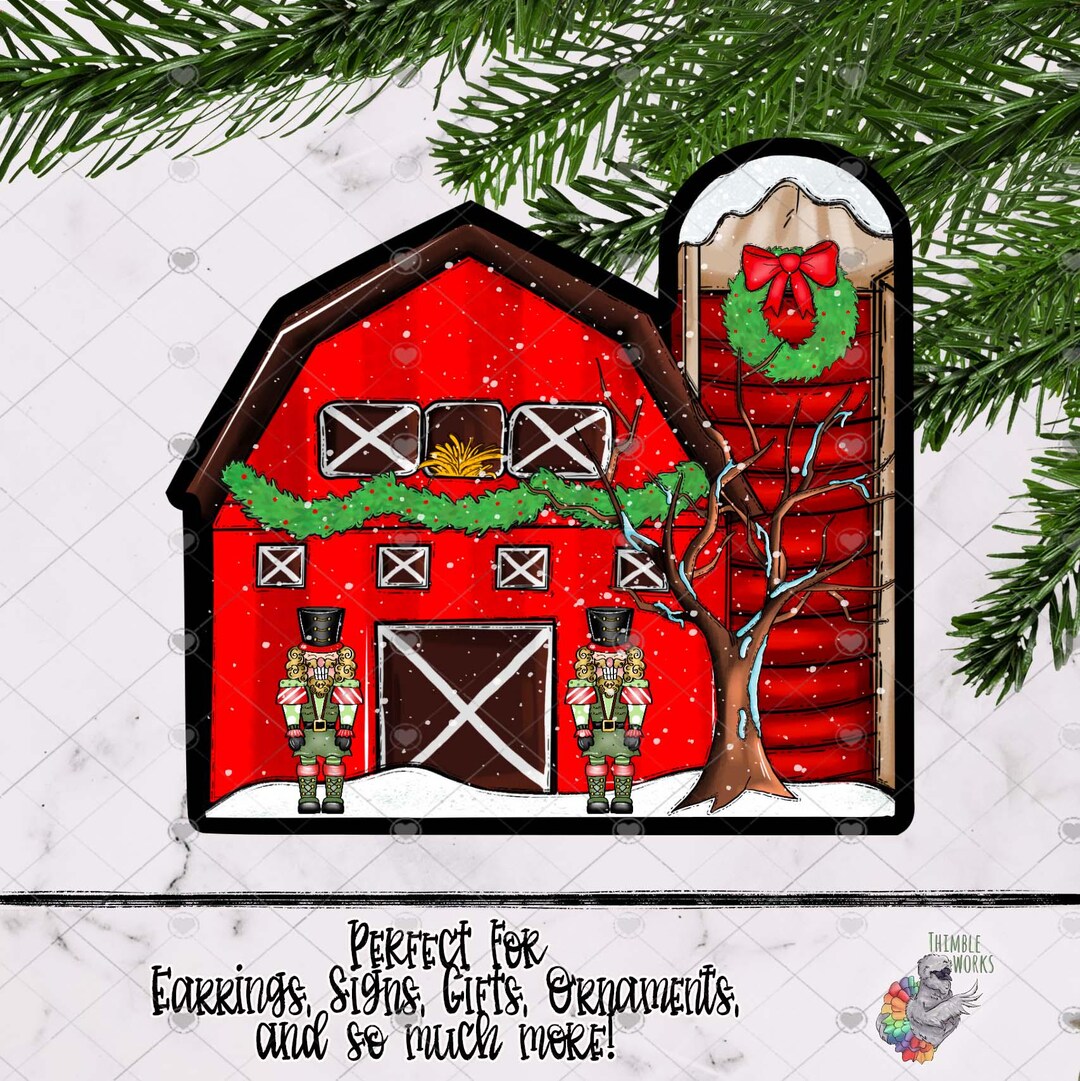Nutcracker Barn Silo Design, Barn Christmas Ornament, Farm Christmas ...