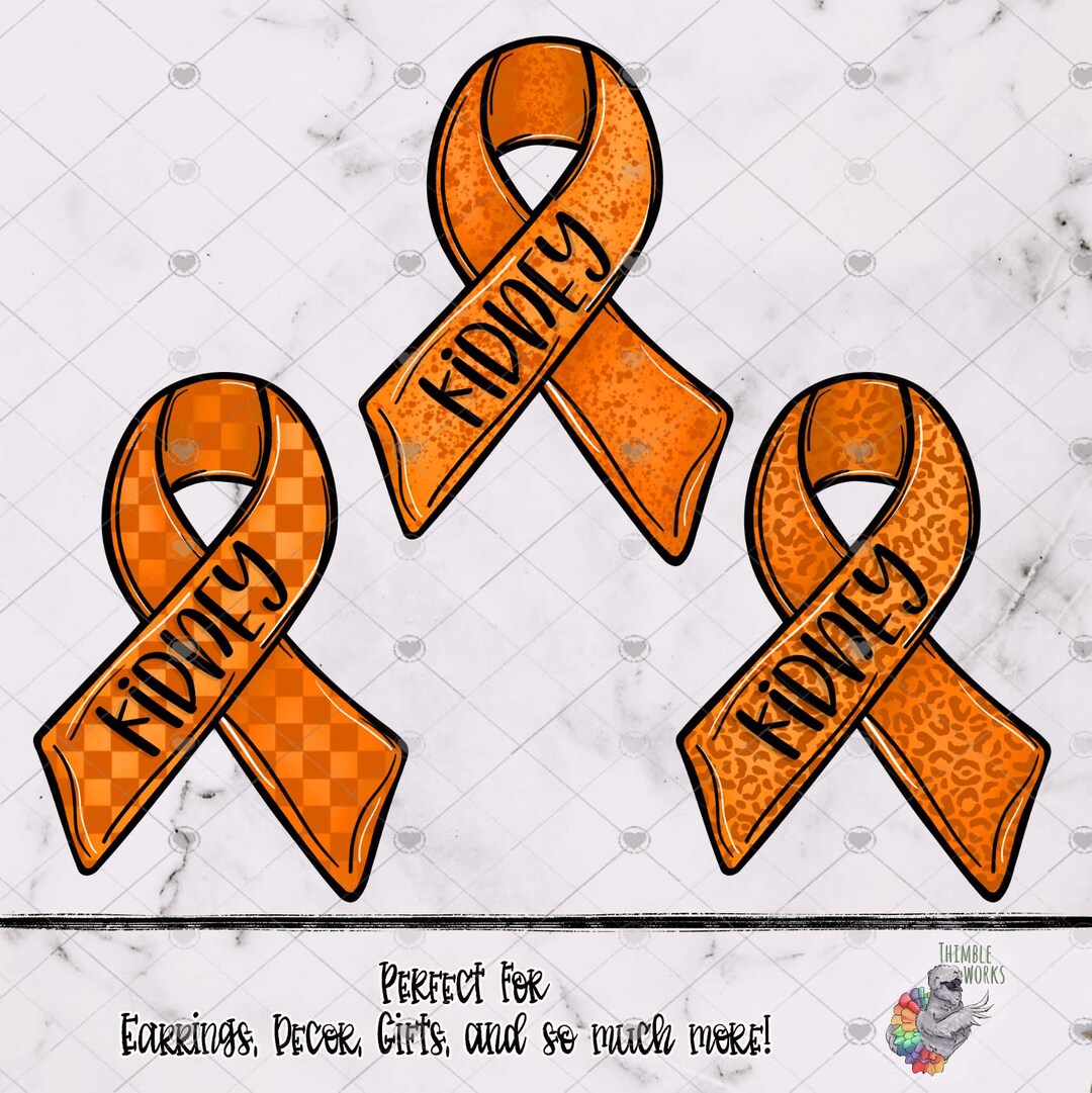 Kidney Awareness Ribbon Earring Design, Orange Ribbon Design, Awareness ...