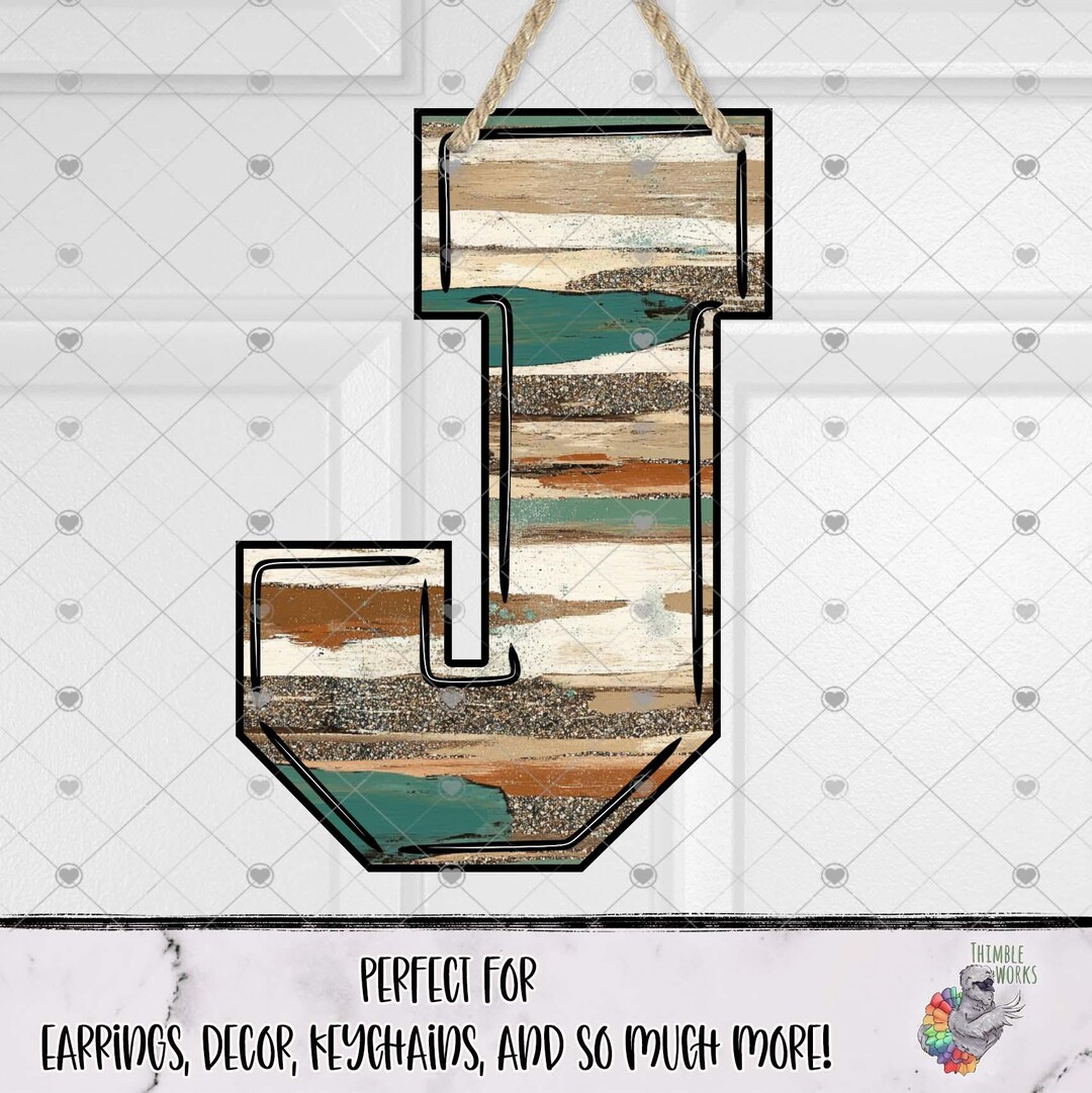 Letter J Sublimation Design, Rustic Design, Western Door Sign Design ...