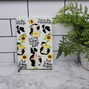 Personalized Cow Print Notebook Leather Journal Farm Notebook Cow ...