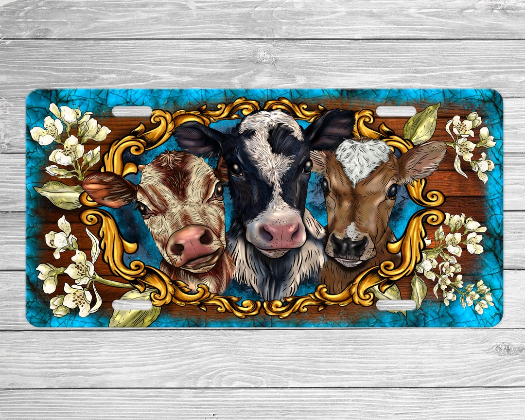 Metal Cow License Plate Farm License Plates Front License - Etsy