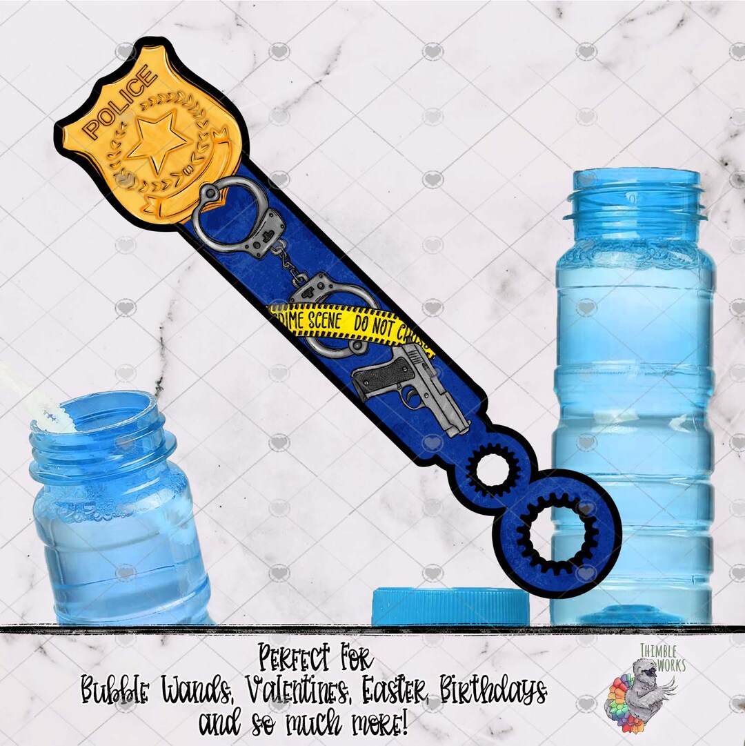 Sheriff Police Badge Bubble Wand Sublimation Design, Police Bubble Wand ...