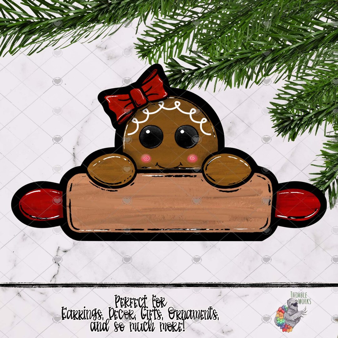 Gingerbread Girl Rolling Pin Design, Christmas Ornament, Christmas ...