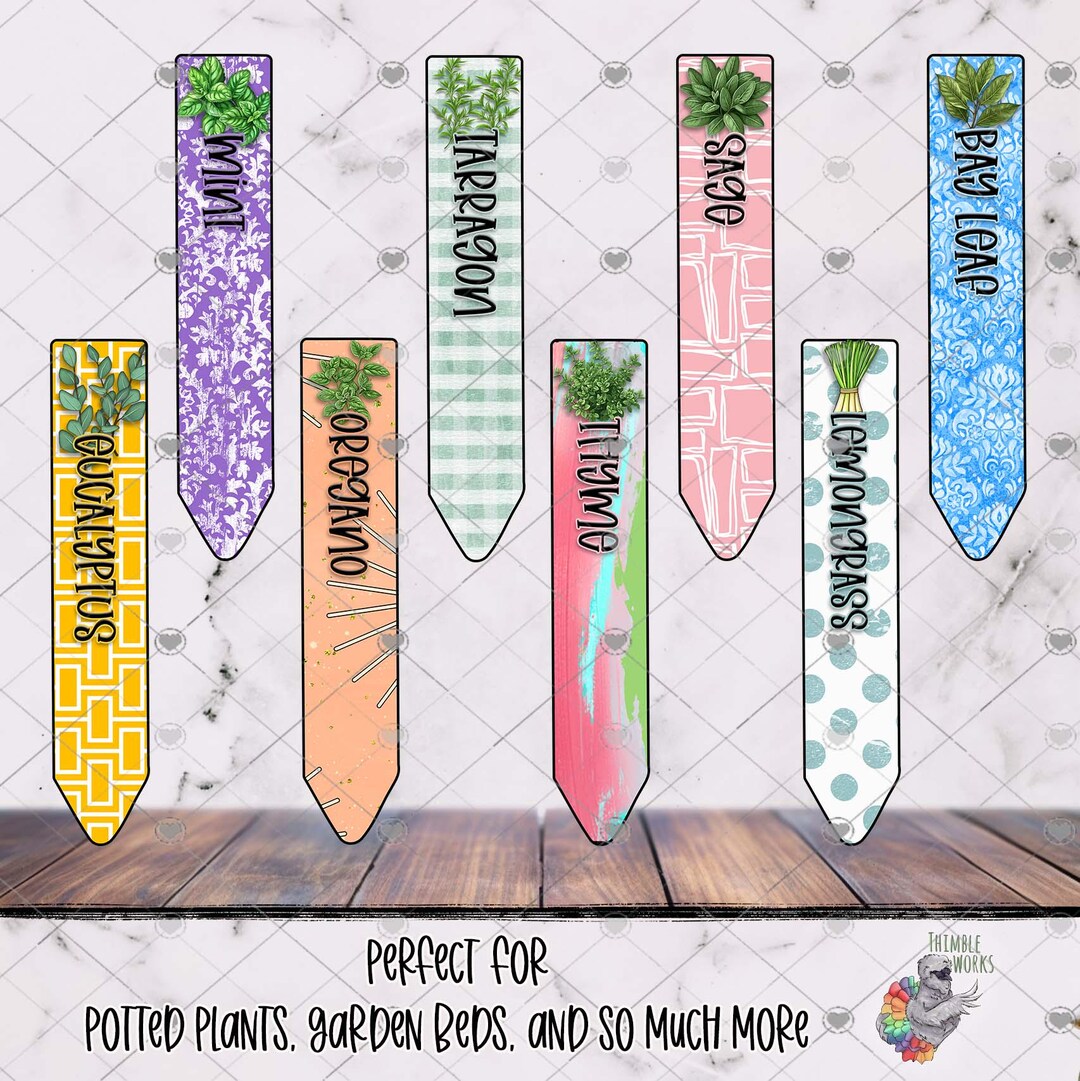 Medicinal Herbs Garden Stake Sublimation Design Bundle, Herb Garden ...