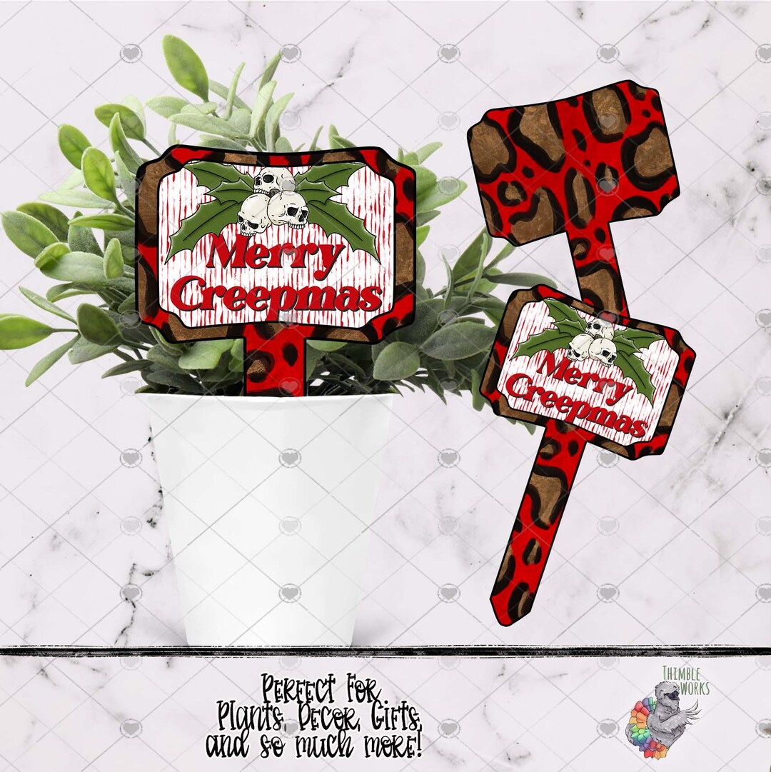 Creepmas Garden Stake Sublimation Design, Christmas Sign, Plants for ...