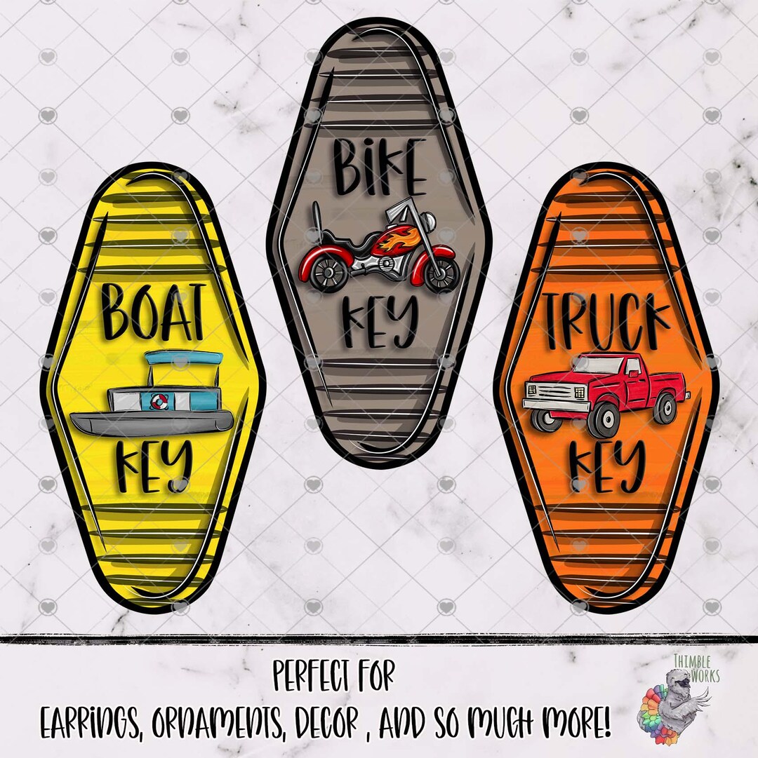 Vehicle Hotel Key Tag Sublimation Design: Earring, Decor, Charm, Sign ...