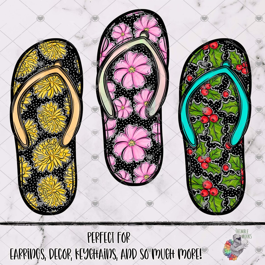 Birth Month Flip Flop Earrings Sublimation Design, Beach Png, Flip Flop ...