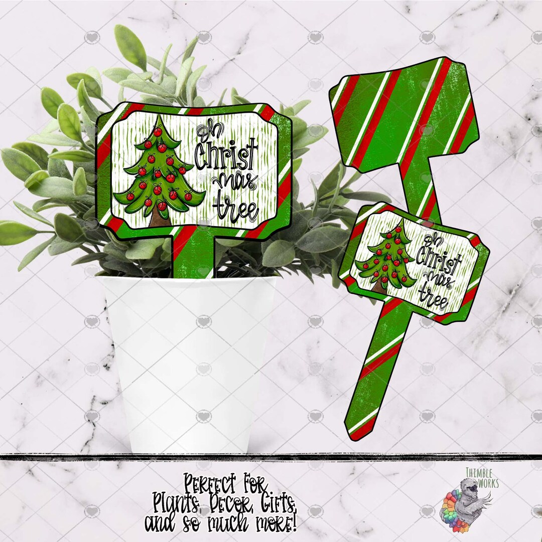 Christmas Tree Garden Stake Sublimation Design, Christmas Sign, Plants ...