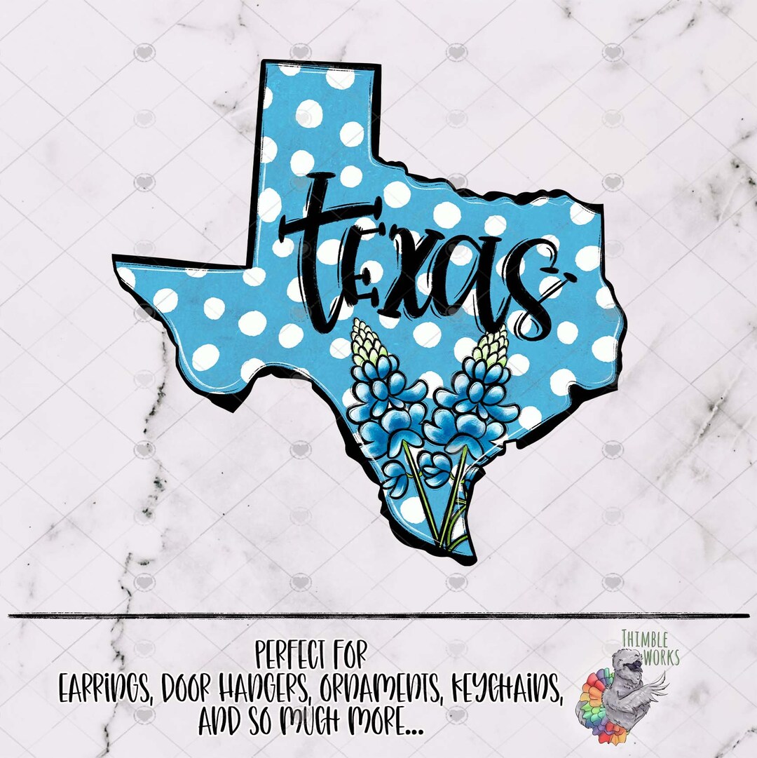 Texas Earring Design, Patriotic State Design, Bluebells Design, State ...