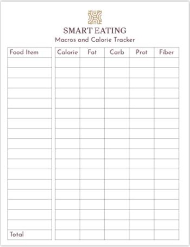Macros and Calorie Tracker - Etsy