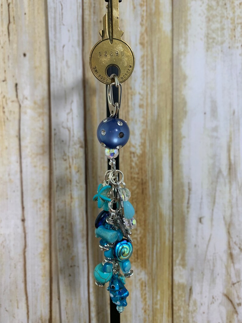 Handmade Beaded Purse Charm Inspired by Blue Tropical Waters and Sea ...