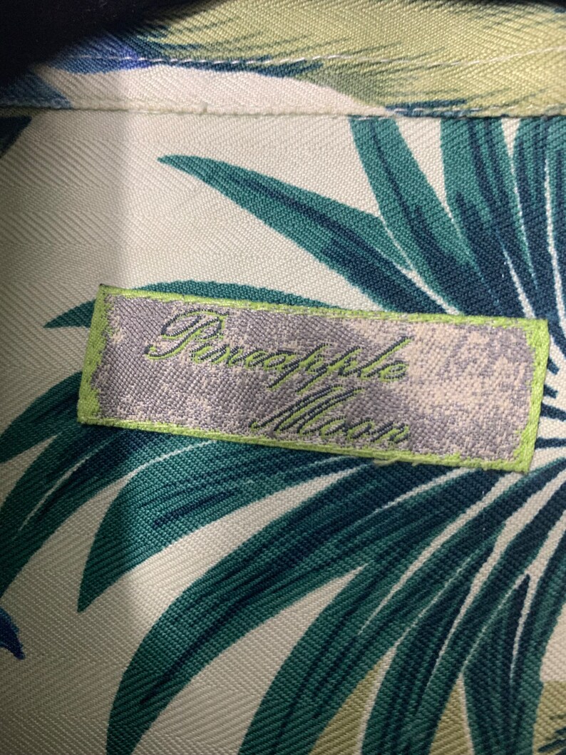 Pineapple Moon Brand Men’s Silk Button-down Hawaiian Shirt Size 2X With ...