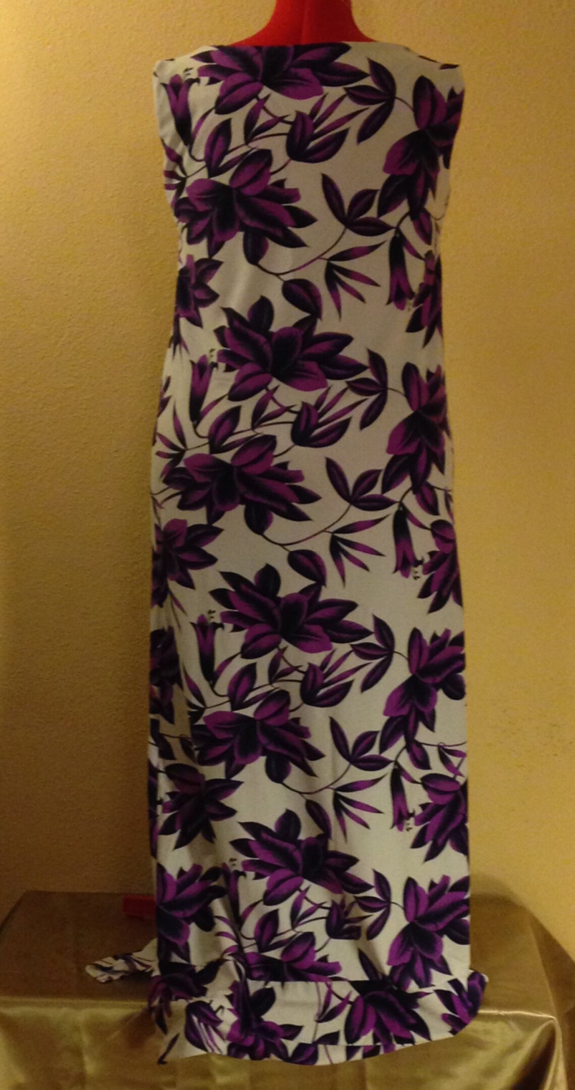 Vintage Slenderizing Stretchy 1970s Hawaiian Print Handmade Sleeveless ...