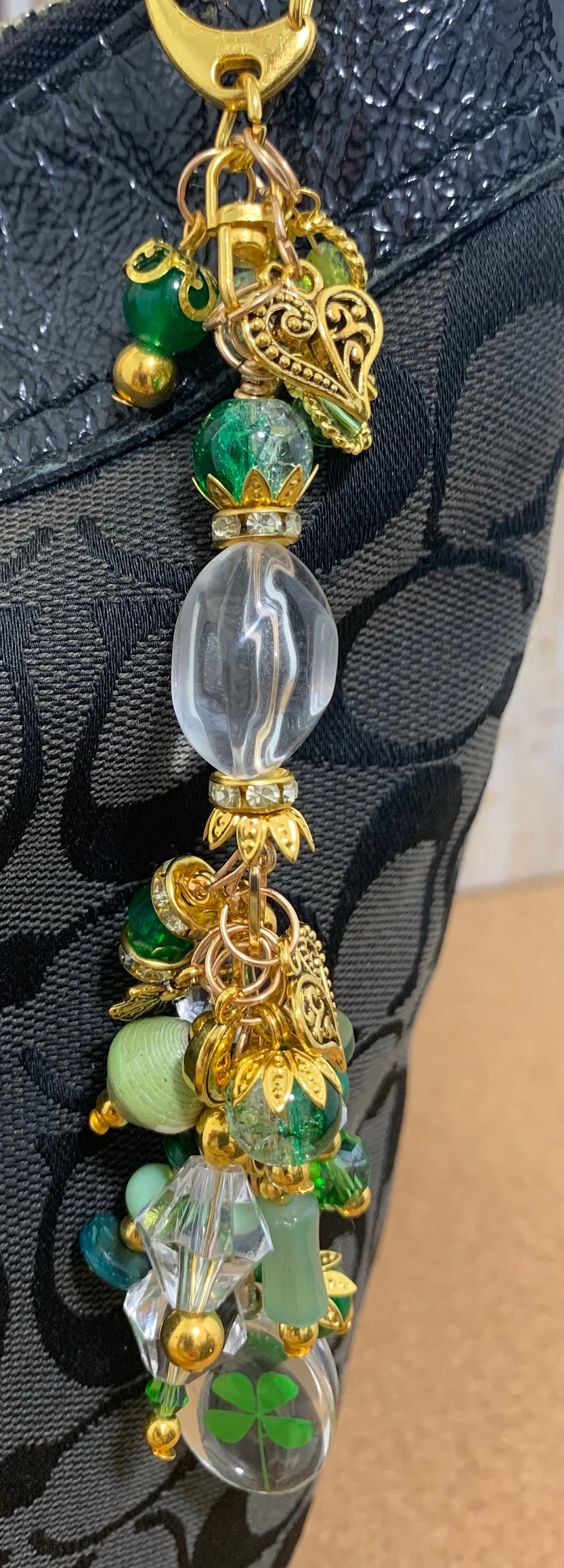 Handmade Purse Charm Featuring a 4-leaf Clover Charm Certain to Bring ...