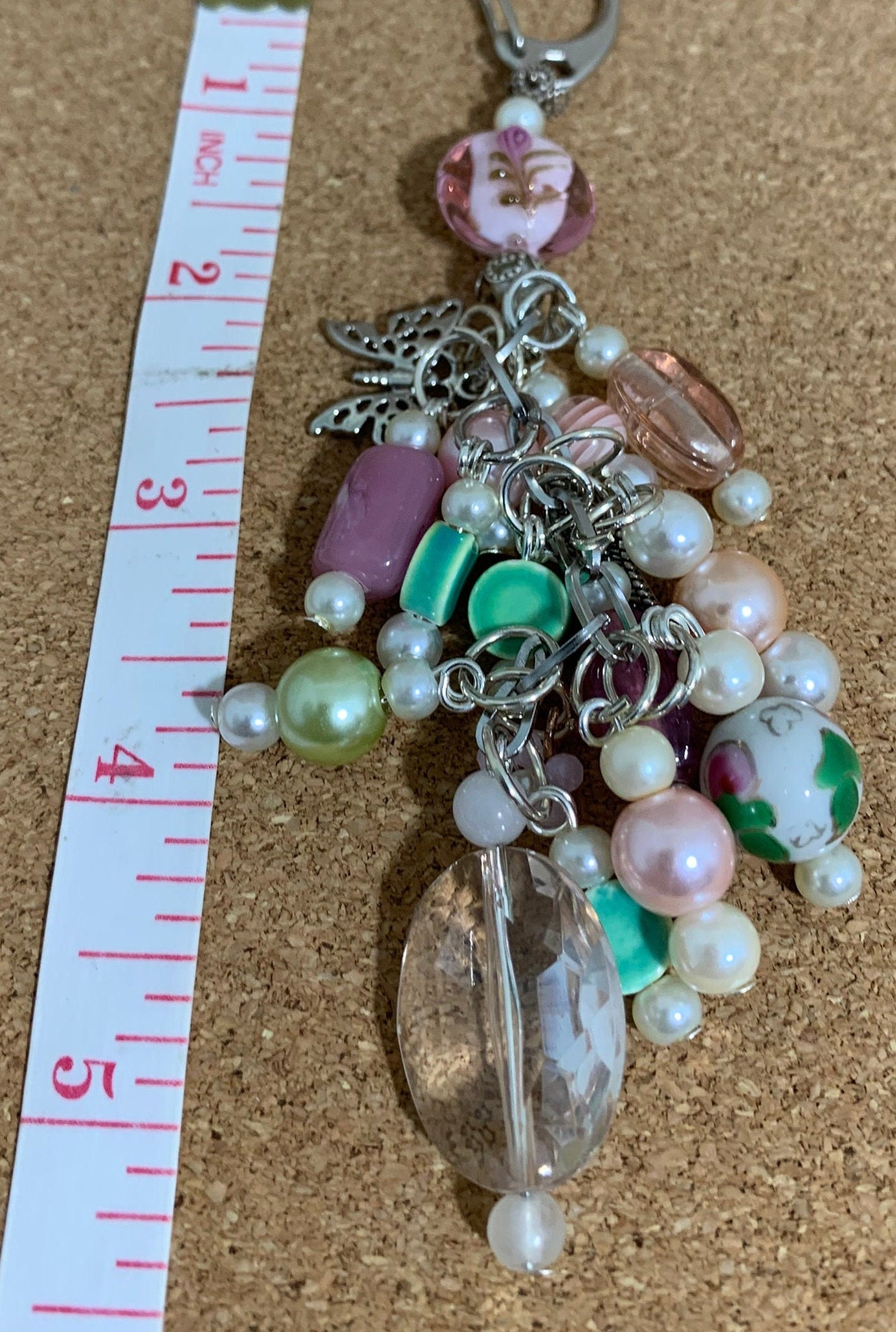 Handmade Springtime Garden Inspired Beaded Purse Charm or Keychain With ...