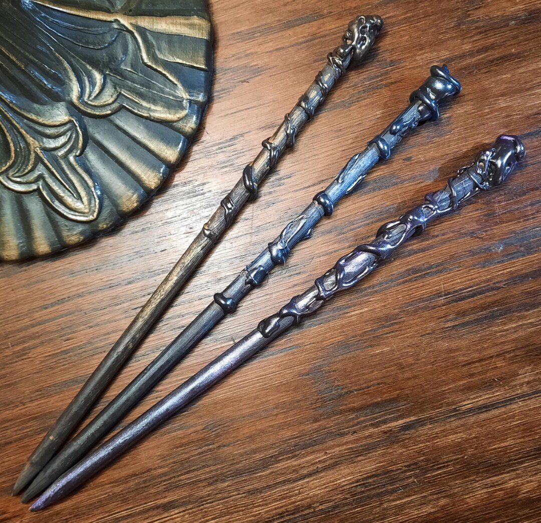 Wizard Wands Set of 3 Shades of Purple, Blue & Gold - Etsy