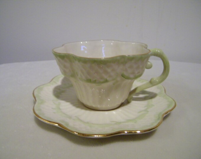 Vintage Belleek Ireland Irish China Cup Saucer - Etsy