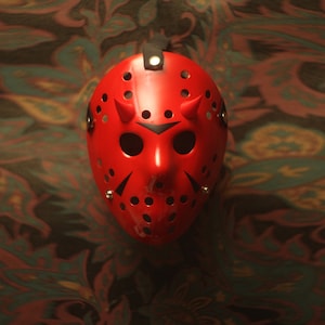 Jason Voorhees Style Red Devil Hockey Mask - Etsy