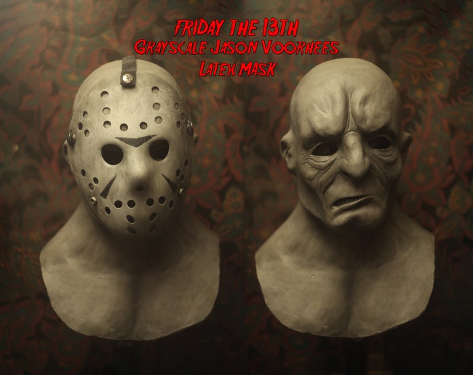 Jason Voorhees Latex Mask Grayscale Variant With Hockey Mask - Etsy