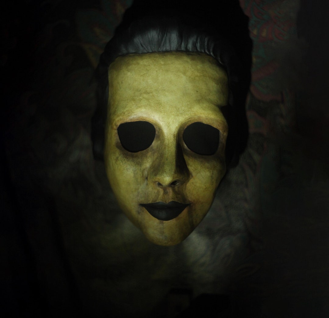 Creepy Girl Haunted Woman Vintage Style Polyurethane Mask Eyeless ...