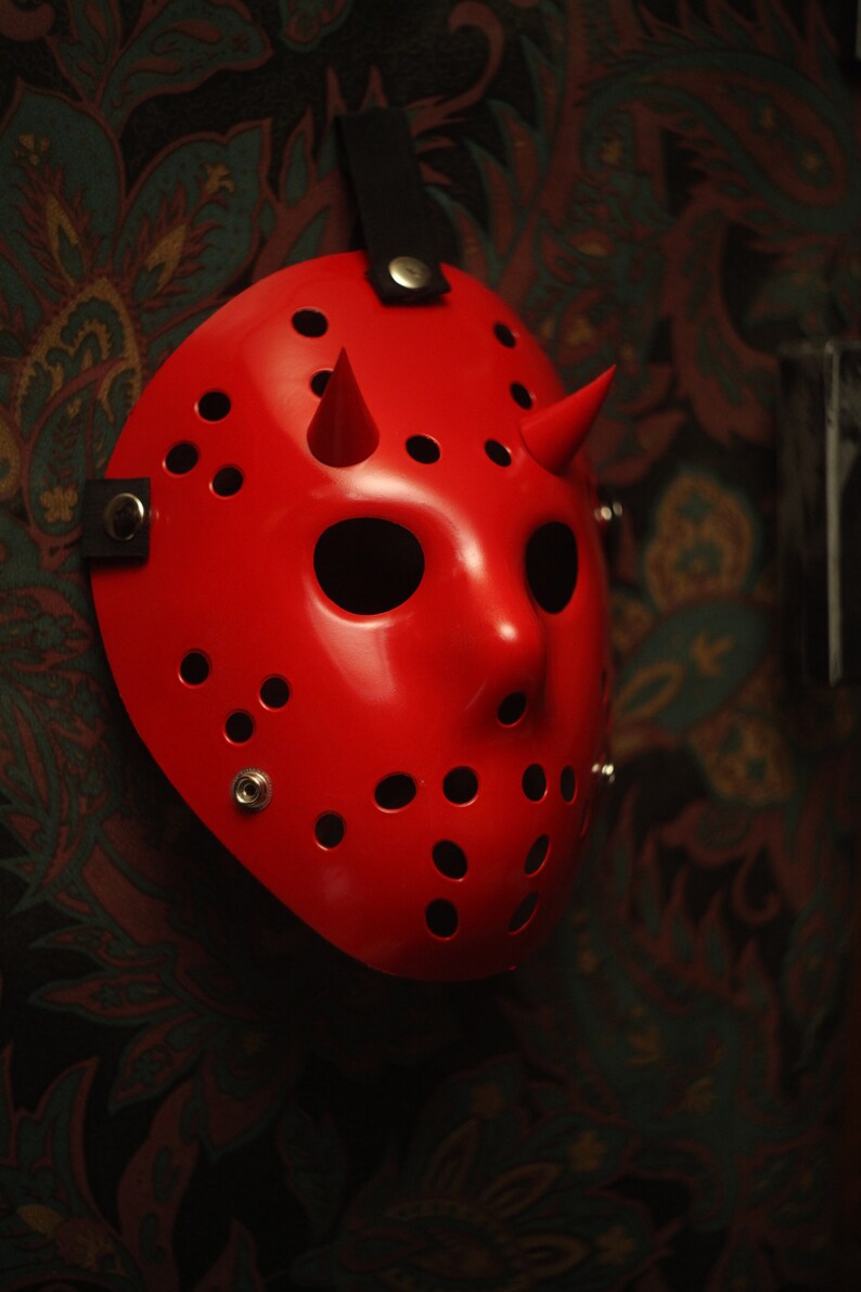 Jason Voorhees Style Red Devil Hockey Mask - Etsy