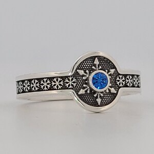 WINTER PRINCESS With Blue SAPPHIRE in Silver or Gold With 2.5mm Lab ...