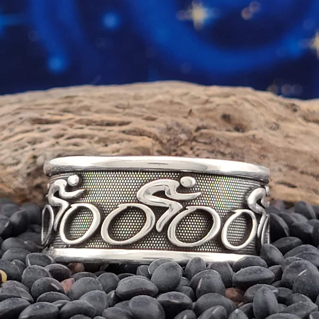BIKE RIDER Ring in Silver, Gold or 2-toned, Bicycle Ring, Bike, Cyclist ...