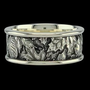 AUTUMN LEAVES MEDIUM in Silver, Gold or 2-toned, Gothic Carved Fall ...