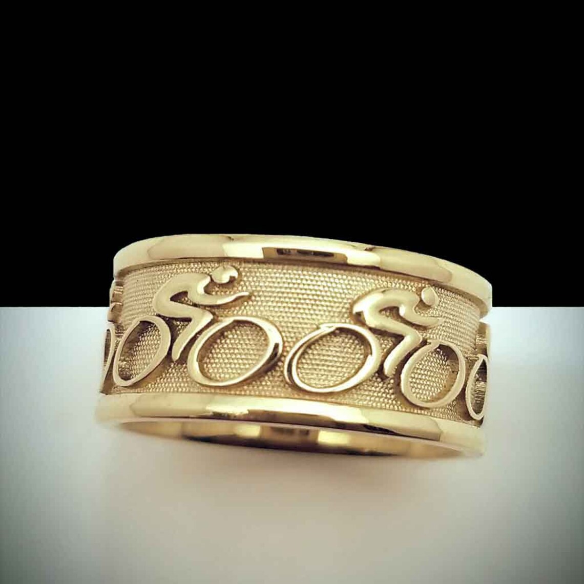 BIKE RIDER Ring in Silver, Gold or 2-toned, Bicycle Ring, Bike, Cyclist ...