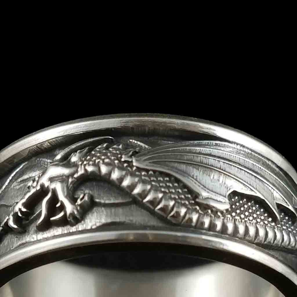 DRACO THE DRAGON in Silver Gold or 2-Tone with 3mm Ruby or | Etsy