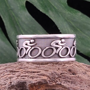 BIKE RIDER Ring, Cyclist Jewelry, Bicycling Wedding Band - Etsy