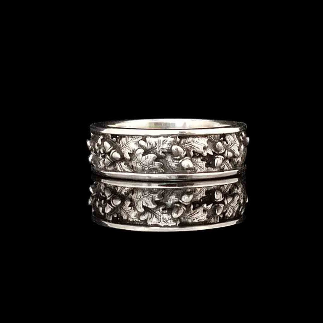 AUTUMN OAKS and Acorns NARROW in Silver, Gold or 2-toned, Fall Foliage ...